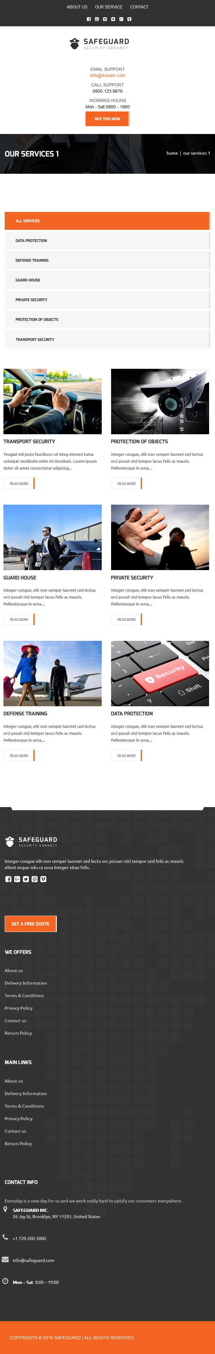Safeguard - Security Services Wordpress theme - Themeshunter.com